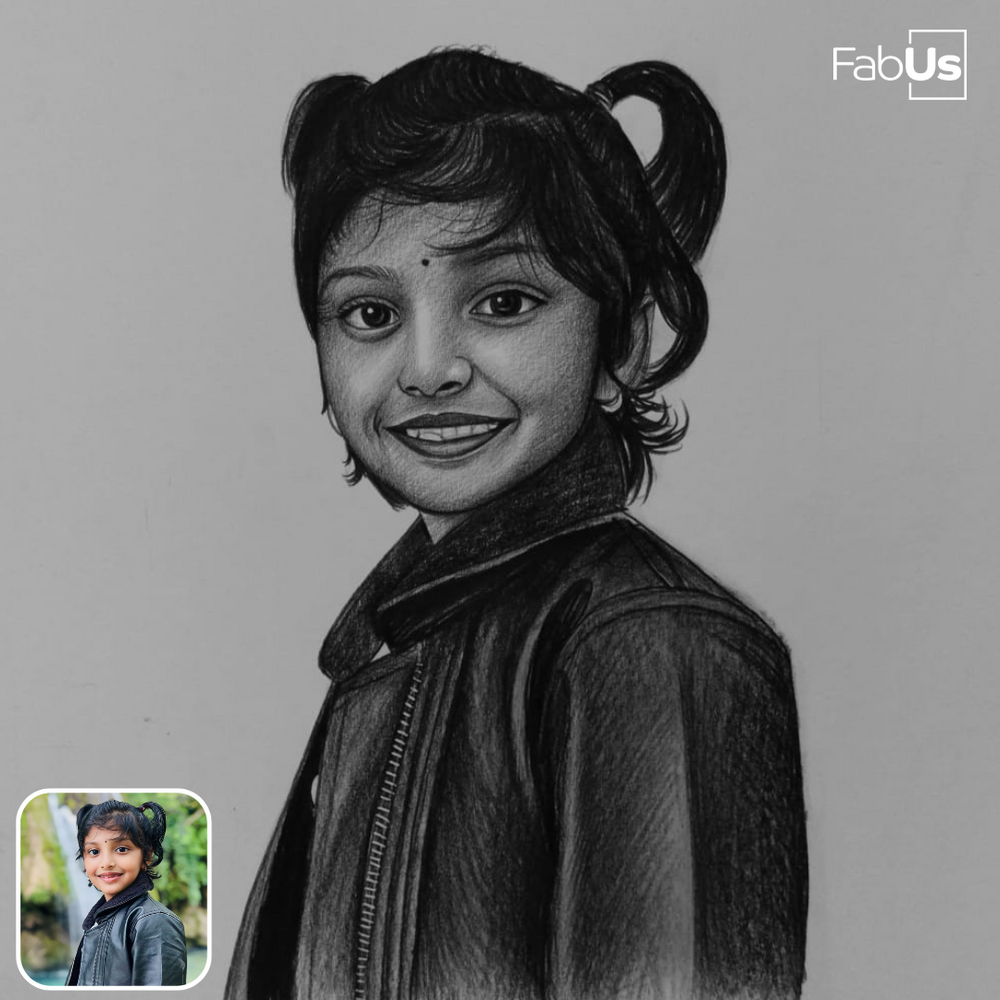 Normal Pencil Portrait Drawing & Sketch | Pencil Art Photo Frames