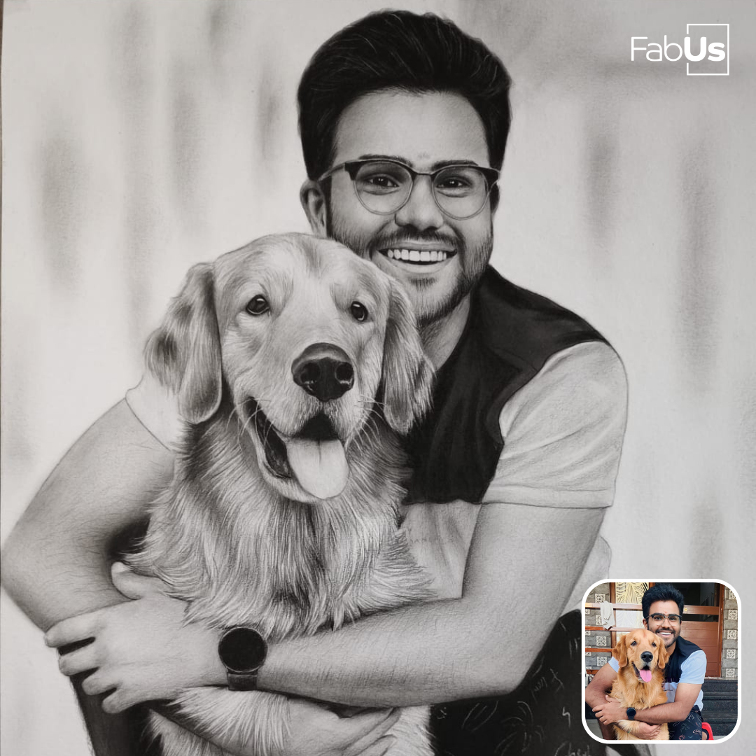 Premium Pencil Custom Pet Portraits - Fabus Frames