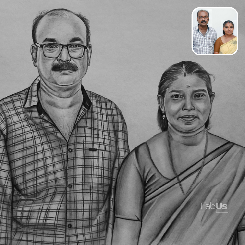 Normal Pencil Portrait Drawing & Sketch | Pencil Art Photo Frames