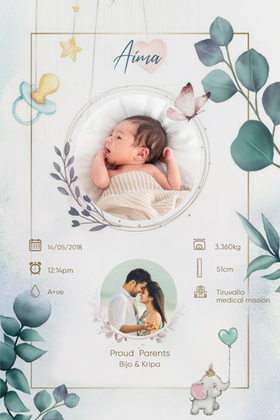 Baby Birth Frame | Personalized Art for Newborns
