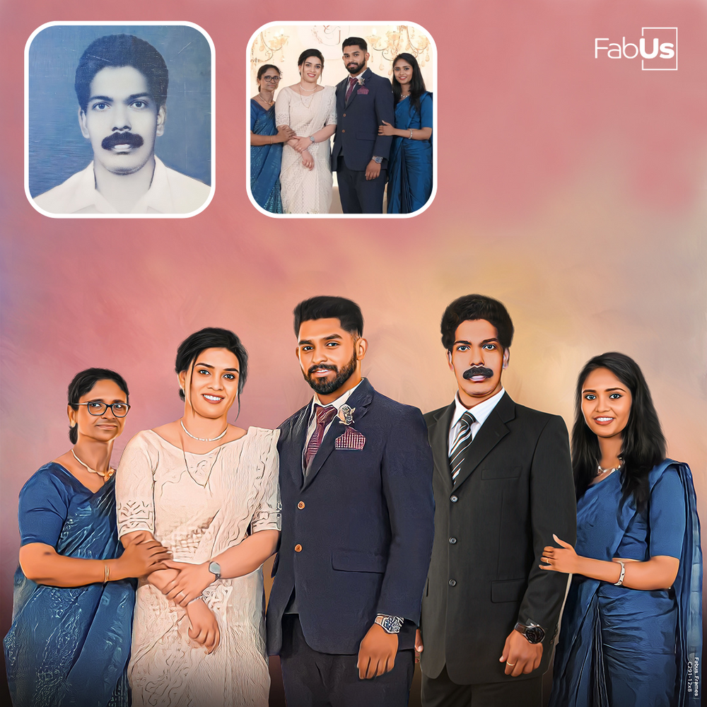 Family Portrait Painting | Digital Merge Portrait | Compilation ...