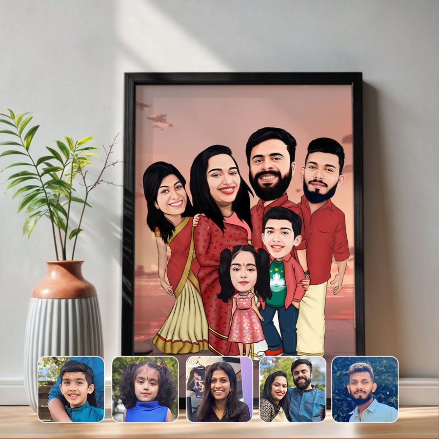 Digital Caricature Portrait Service | Personalized Art - Fabus Frames
