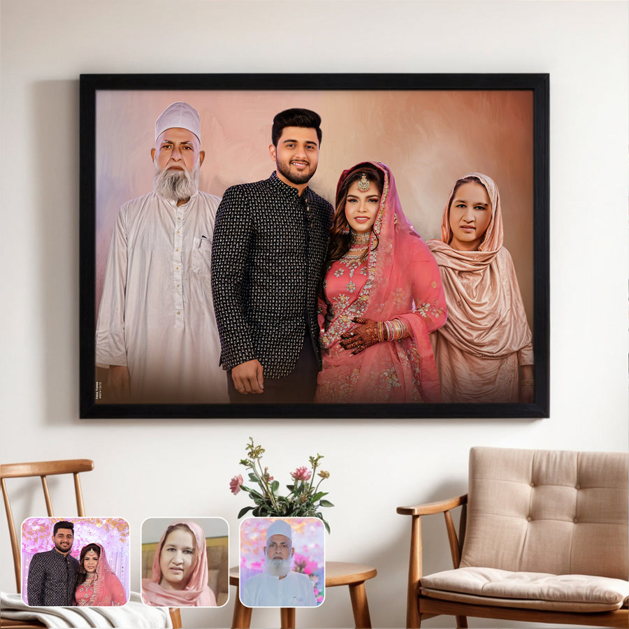 Family Portrait Painting | Digital Merge Portrait | Compilation ...