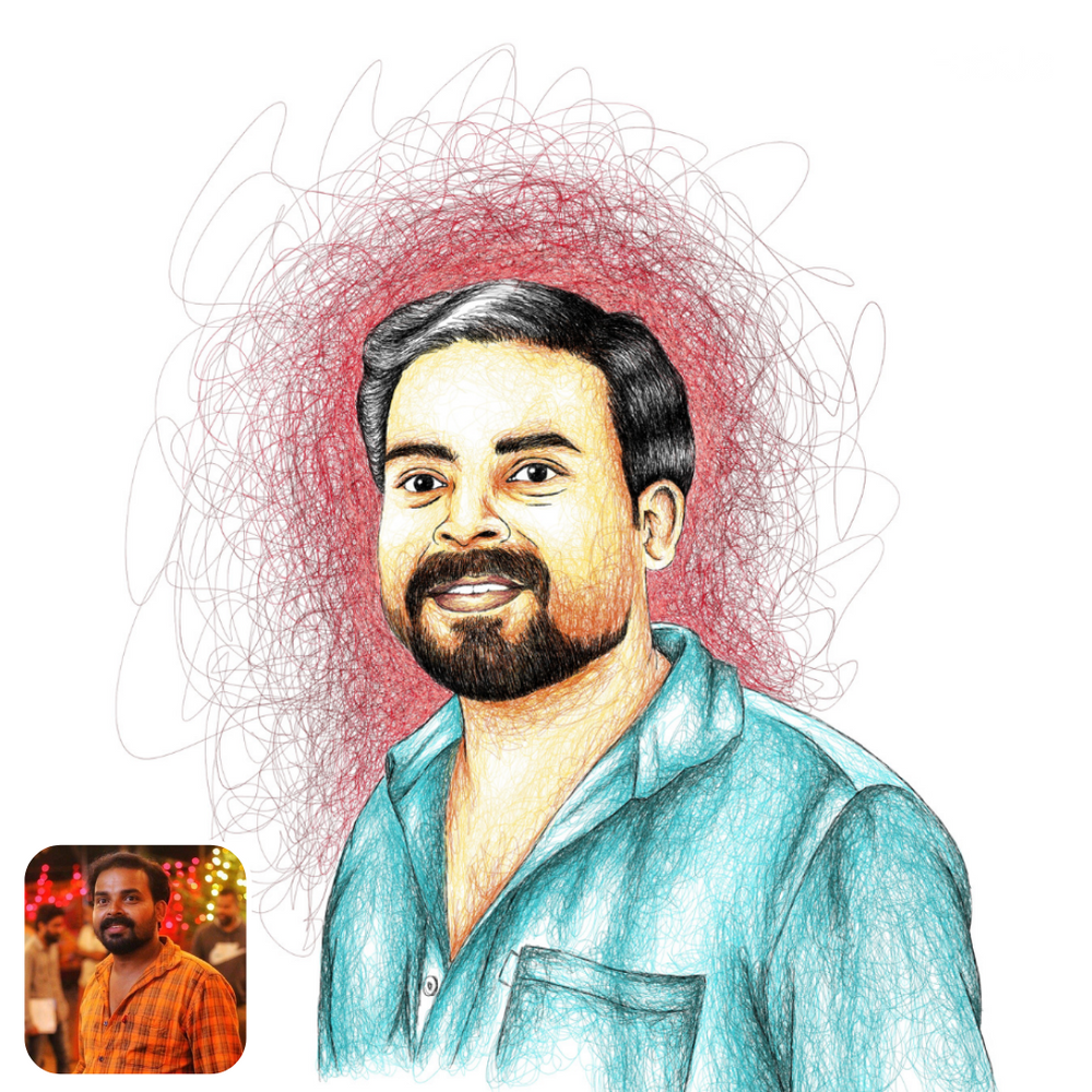 Digital Scribble Portrait Service | Fabus Frames